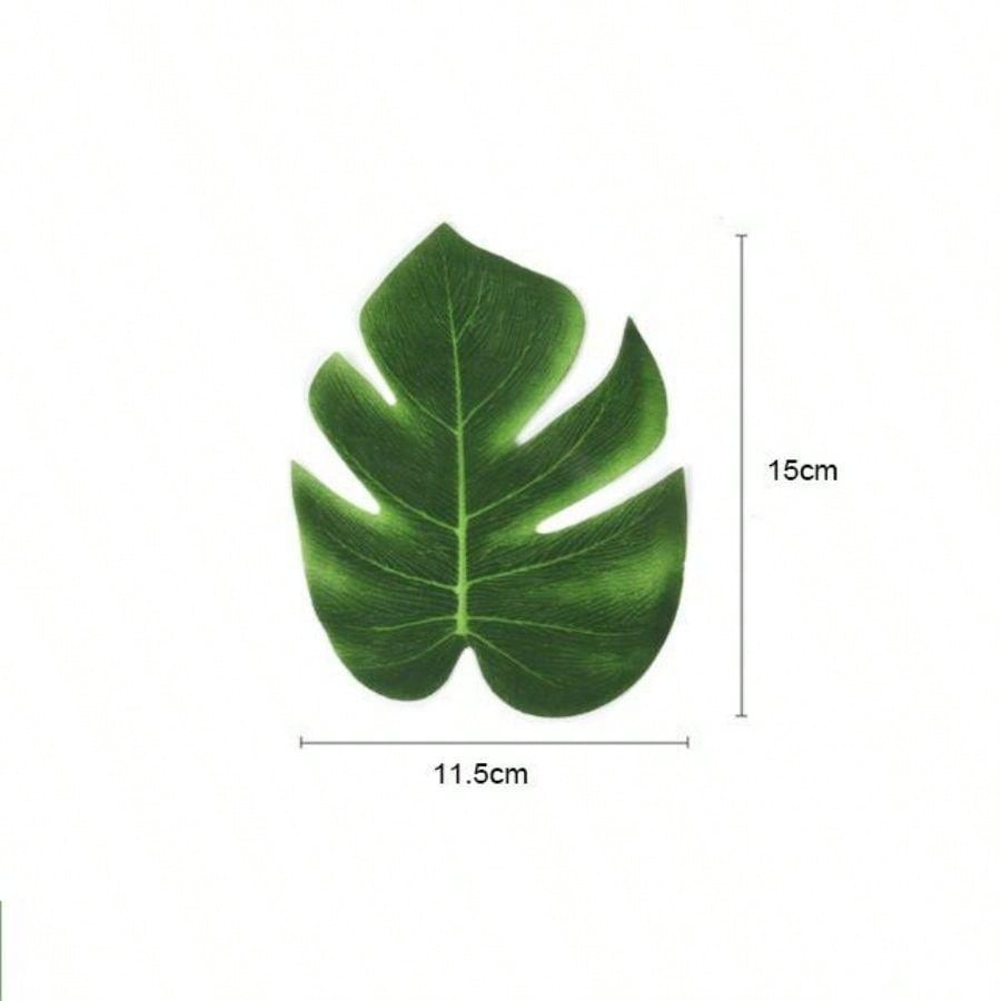 17pcs Turtle Back Bamboo Iron Leaf Simulation Plant Combination Set ...