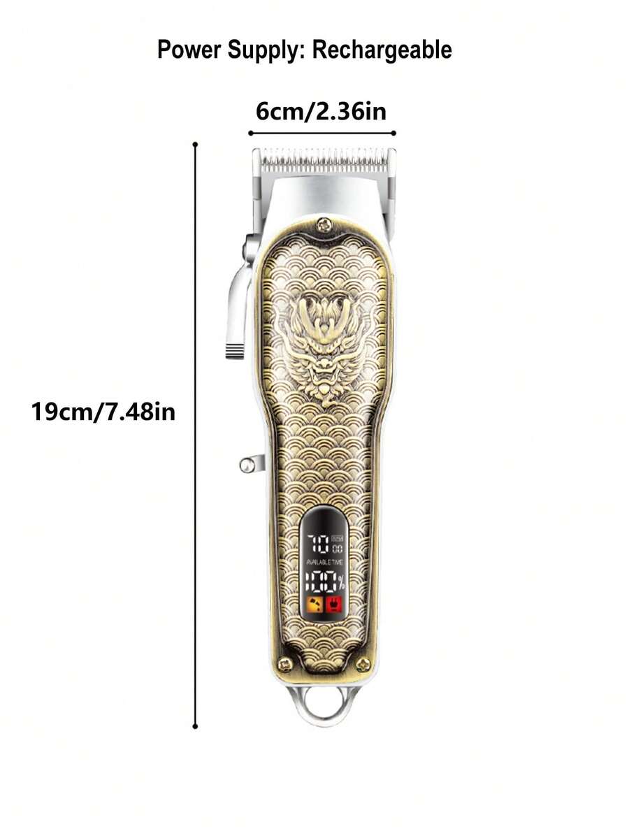 1pc Rechargeable Hair Clipper With Faucet Pattern And LCD Digital ...