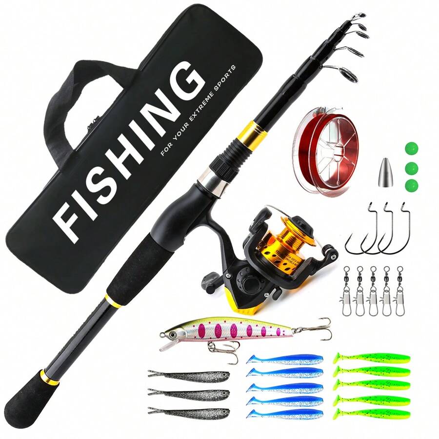 1.8m/2.1m/2.4m Steel Rod Spinning Casting Fishing Rod With Lure, Used ...