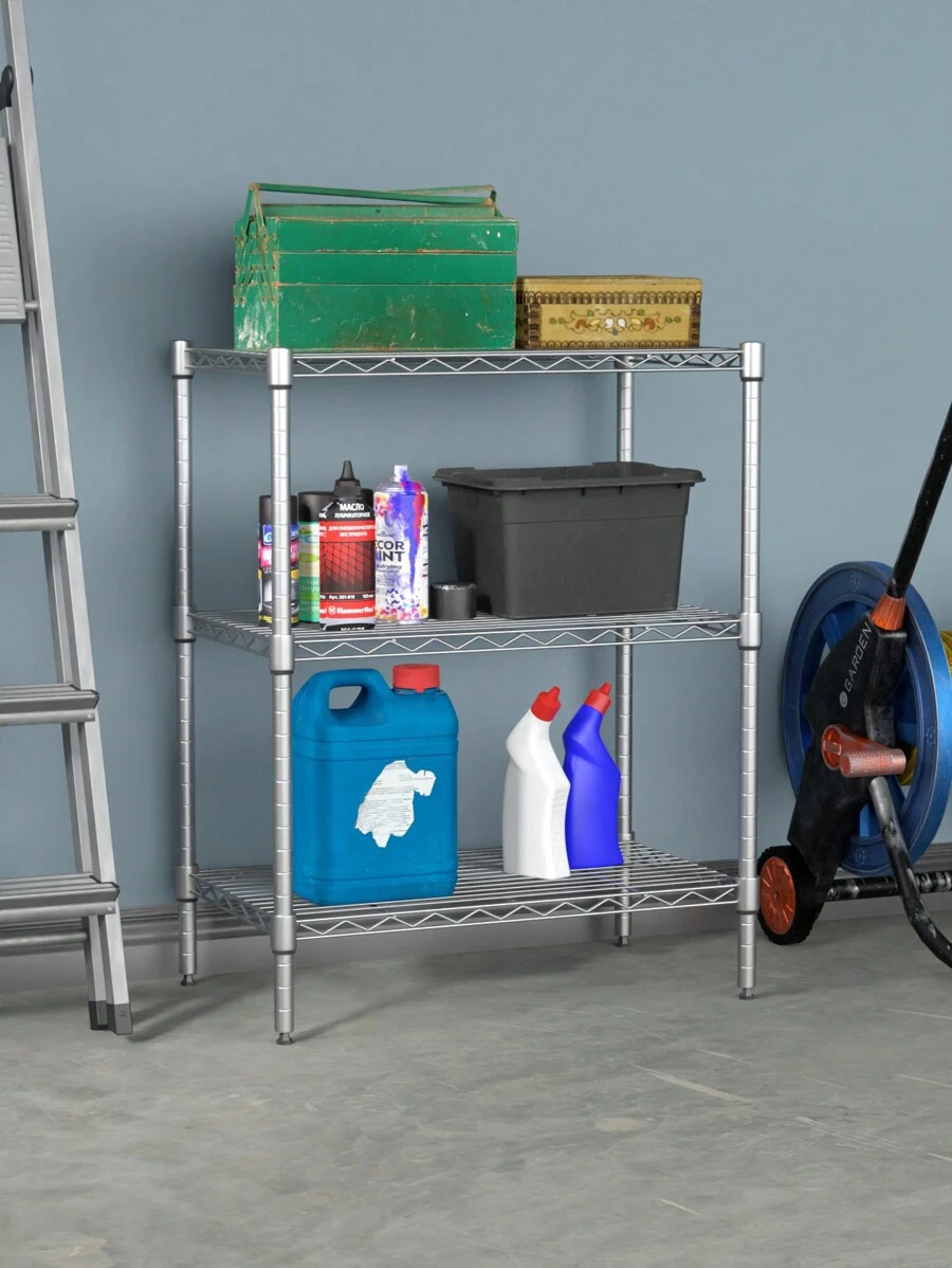 3 Wire Shelving Unit Garage NSF Wire Shelf Metal Large Storage Shelves ...