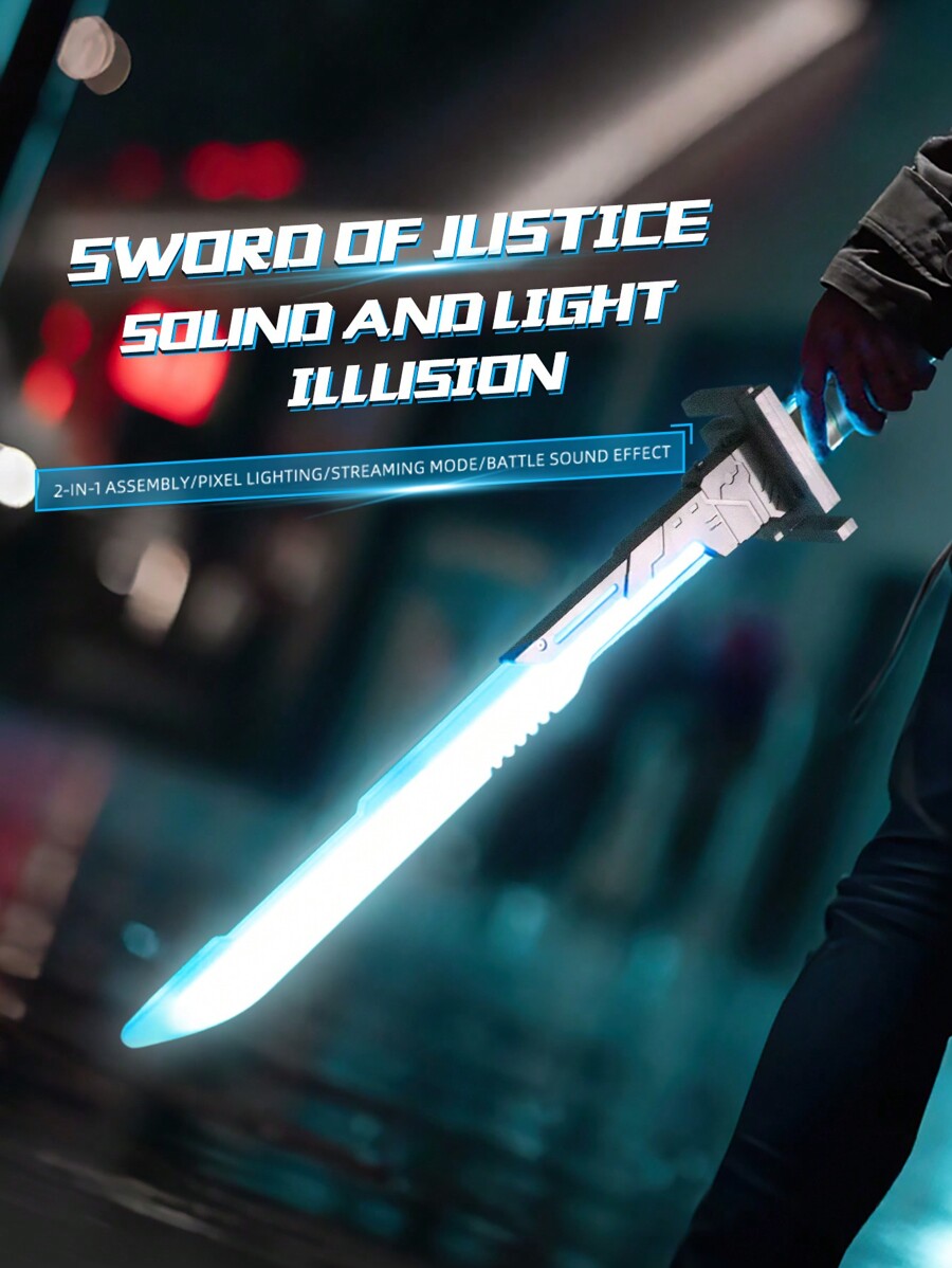 1pc Interactive Light-Up Sword Toy With Sound And Cool Seven-Color ...