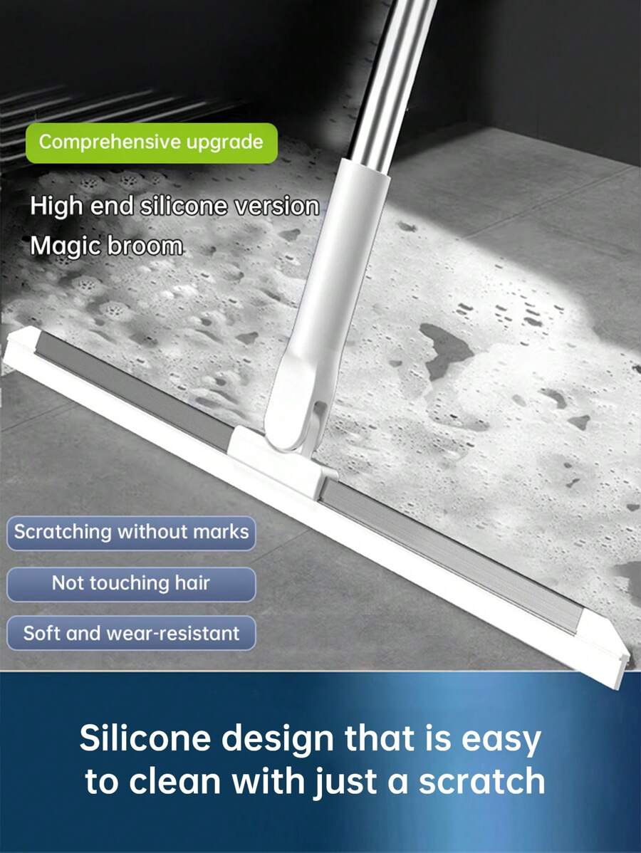 Magic Broom For Household Use, Silicone Broom With Water-Wiping Wiper ...