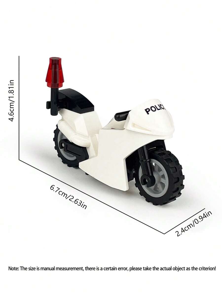 Toy Police Motorcycle With Small Building Blocks For Children's ...