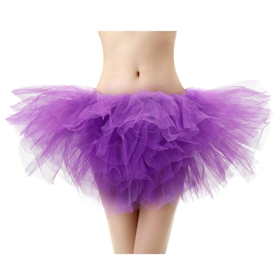 1 Pack Adult Ballet Tutu Skirt 5 Layer Tulle Short Skirt For Performances Fluffy Cake Dance