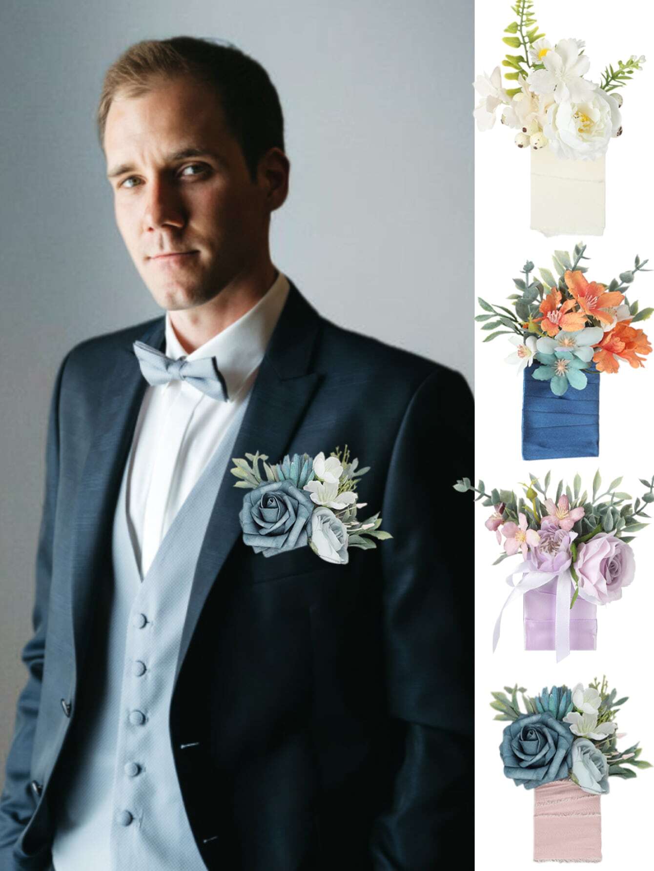 1PC Boutonniere For Men For Wedding, Pocket Boutonniere, Groom ...