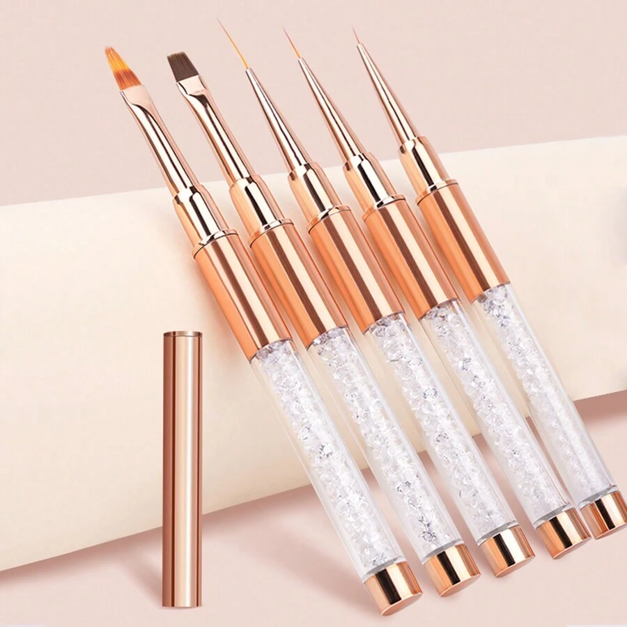 New Arrival High-End Rhinestone Nail Art Pen Set, 1 Set Of 5 For French ...