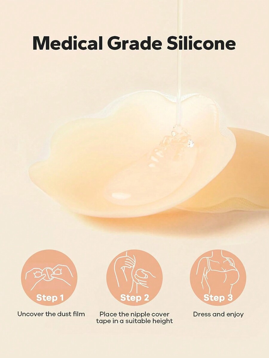 A.Gerolez 4 Pairs Nippies Nipple Cover - Sticky Adhesive Silicone ...