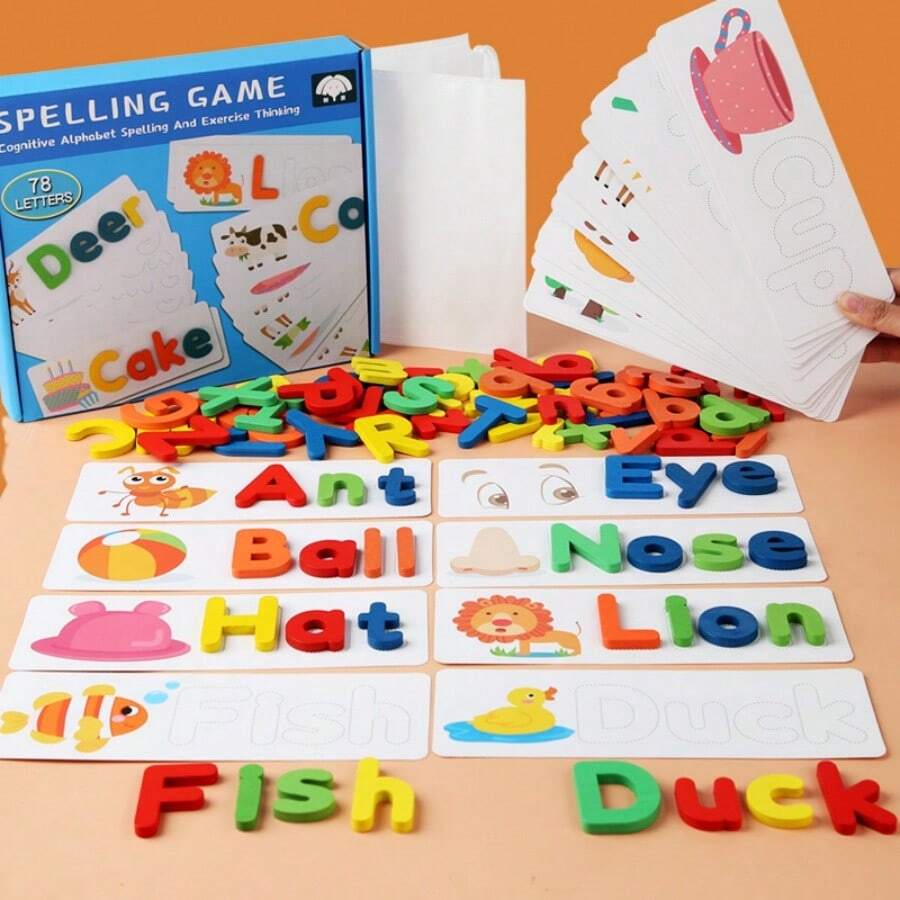 Kids' Educational Word Building Block Jigsaw Puzzle With Letters ...