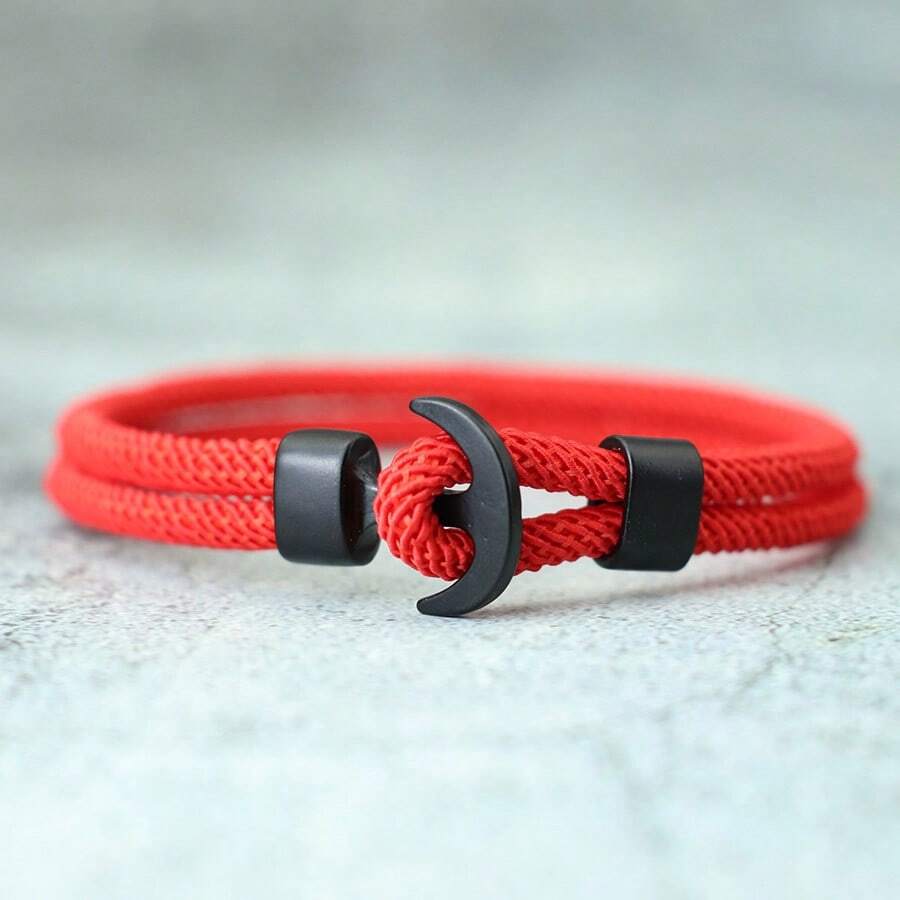 Personalized Men Anchor Nautical Bracelet Double Layer Rope Braclet ...