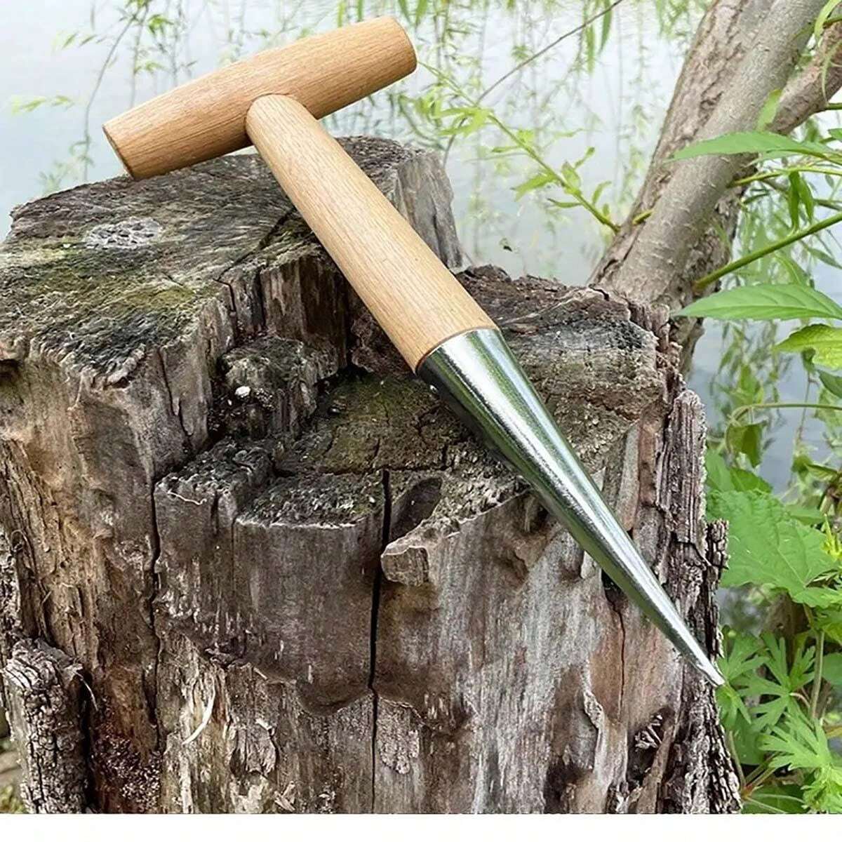 1pc Hand Sow Dibbler With Wood Handle For Sowing Seeds Transplanting ...