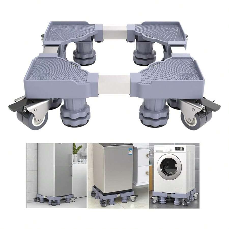 Washing Machine Stand With 4 Locking Swivel Wheels And 8 Adjustable ...