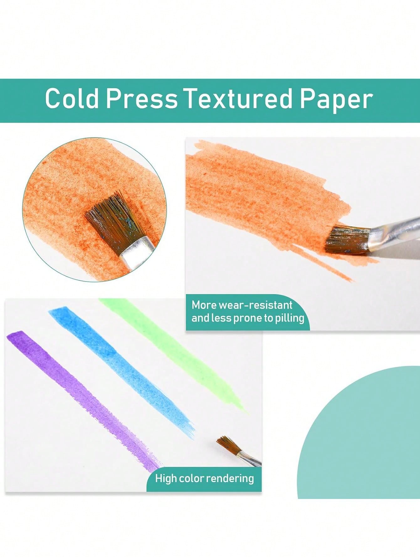 100 Sheets Of Watercolor Painting Paper, White Cold Pressed Painting ...