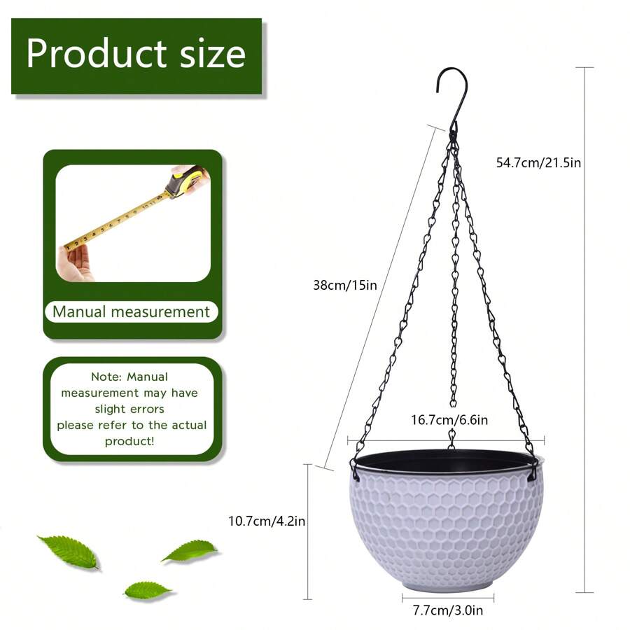 6.6-Inch Outdoor Indoor Plant Hanging Pot, 3 Sets Of Hanging Flower ... 6.6-Inch Outdoor Indoor Plant Hanging Pot, 3 Sets Of Hanging Flower ...