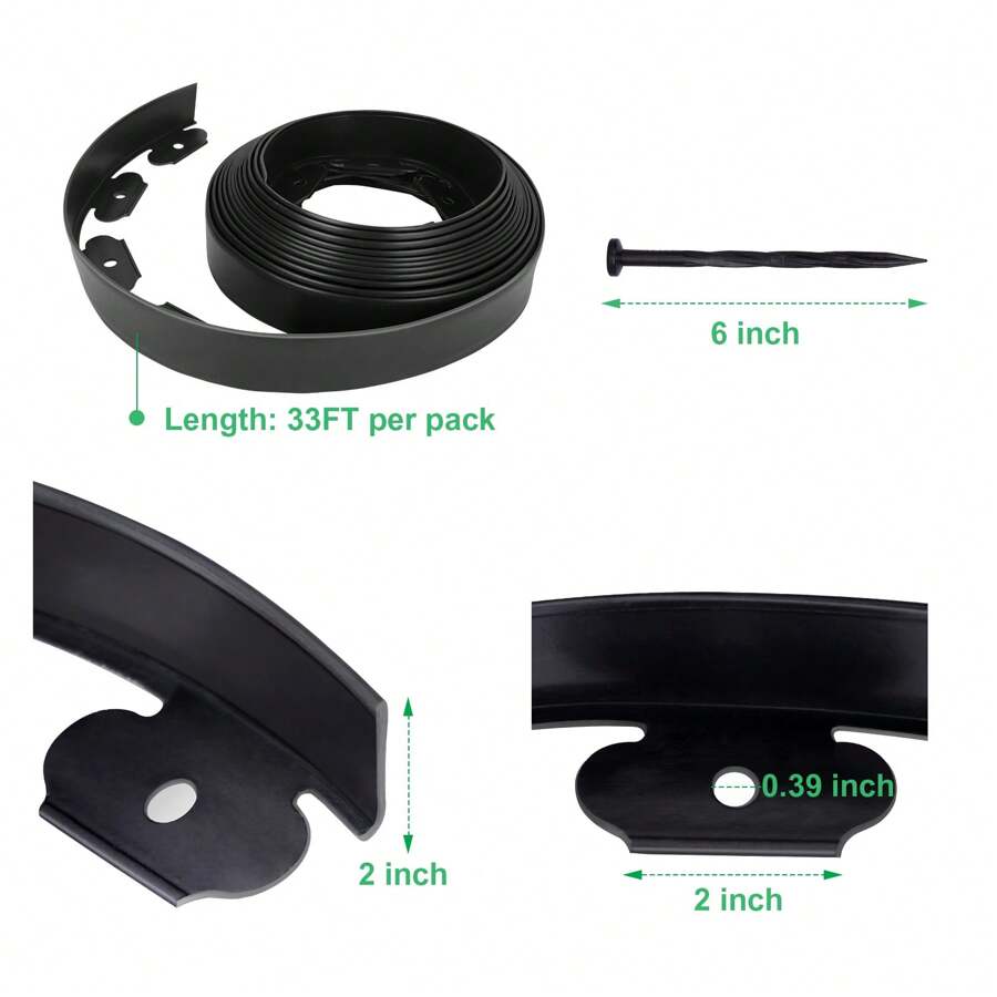 66FT Landscape Edging Border Kit, No Dig Garden Border Edging With 80 ...