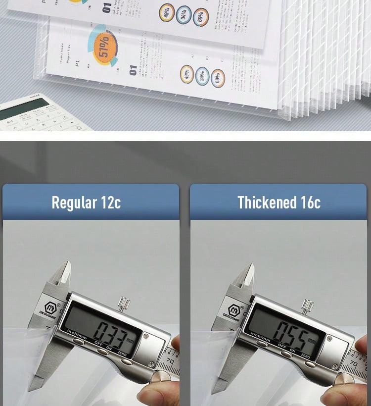 10pcs/Pack Transparent A4 Document Bags With Button, Students' Test ...