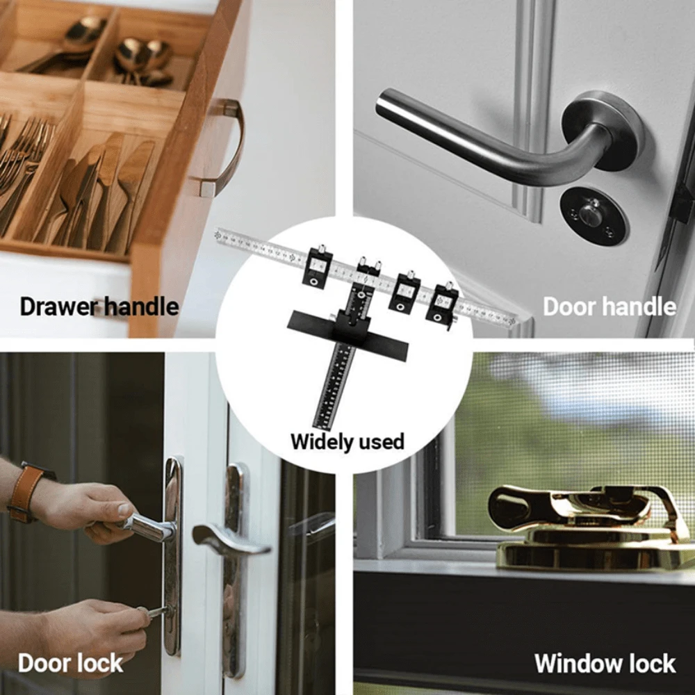 Black Cabinet Hardware Fixture Tool-Adjustable Punching Positioning ...