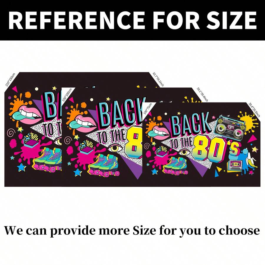 1pc Retro Themed Party Backdrop Cloth 7*5/5*3ft 80s Style Photo ...