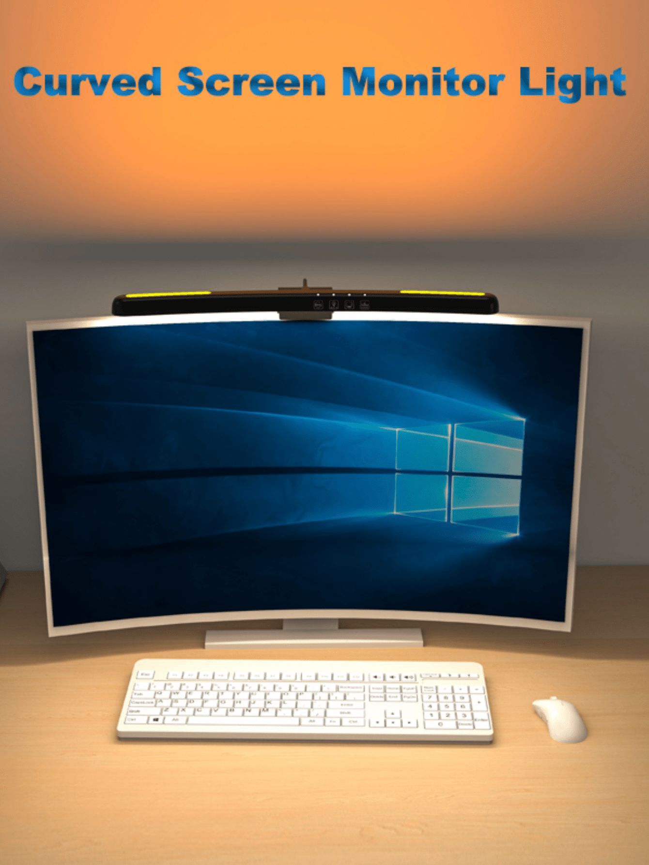 1pc Abs Touch Control 7-Color Usb Computer Screen Light, Screen Hanging ...