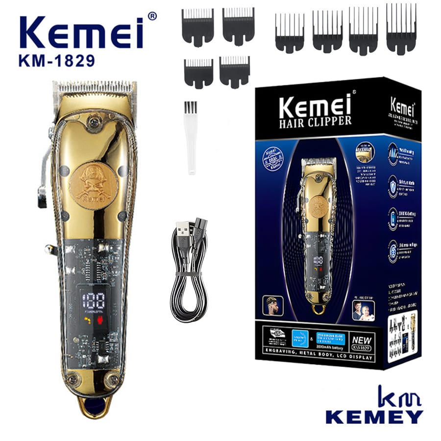 Salon Best Haircut Machine Cordless Hair Trimmer Clipper Km-1829 Metal ...