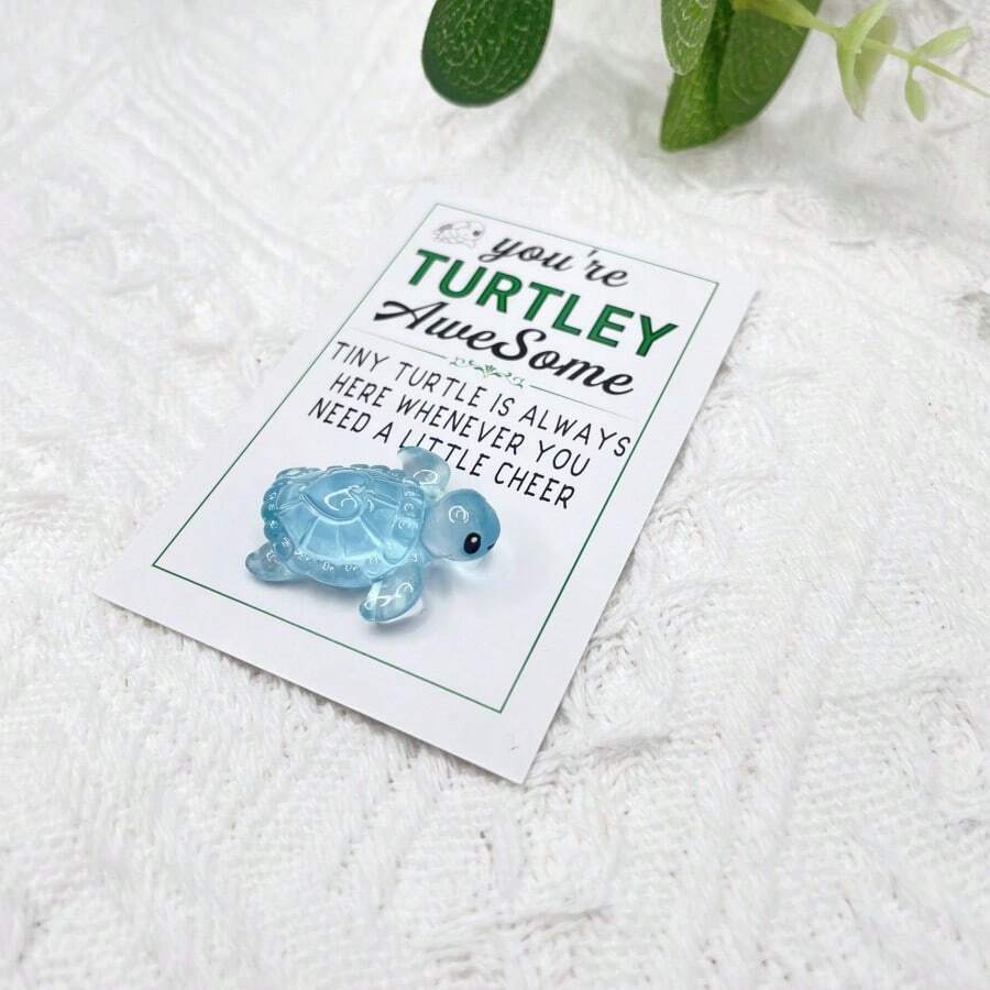 A Cute And Warm Pocket Hug Card, You Are Turtley Awesome, Mini Resin ...