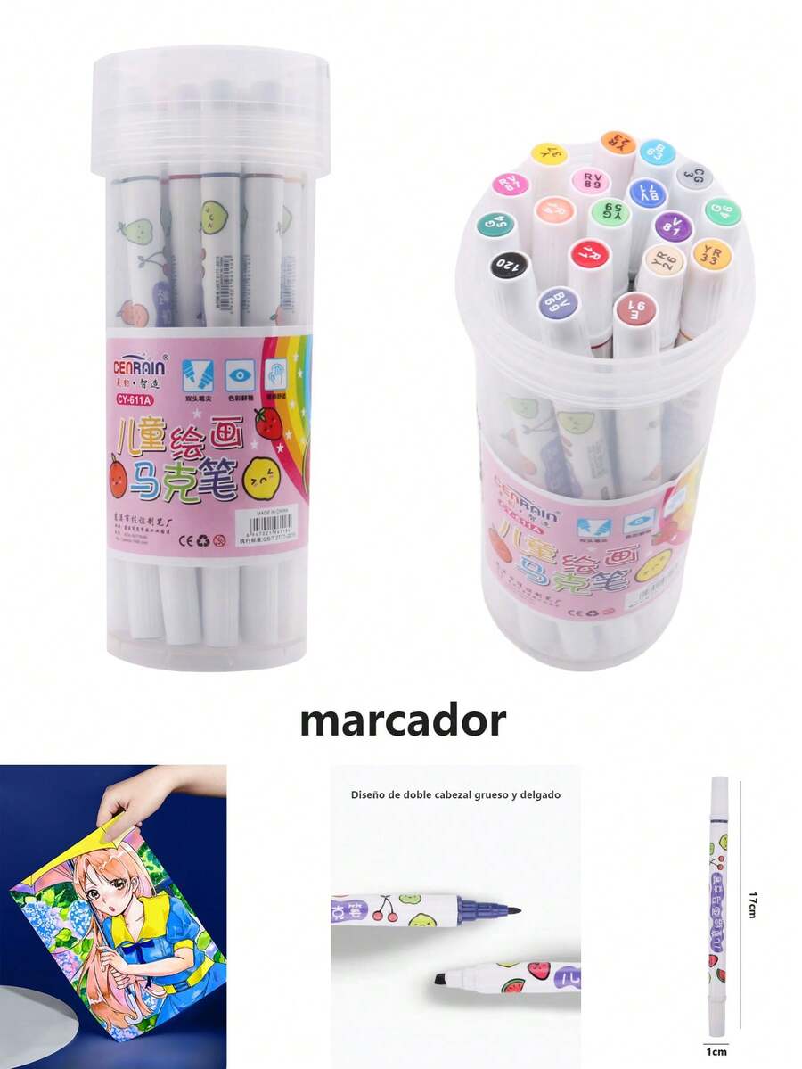18 Colors Dual Tip Paint Marker Pen 18 Pieces | SHEIN USA