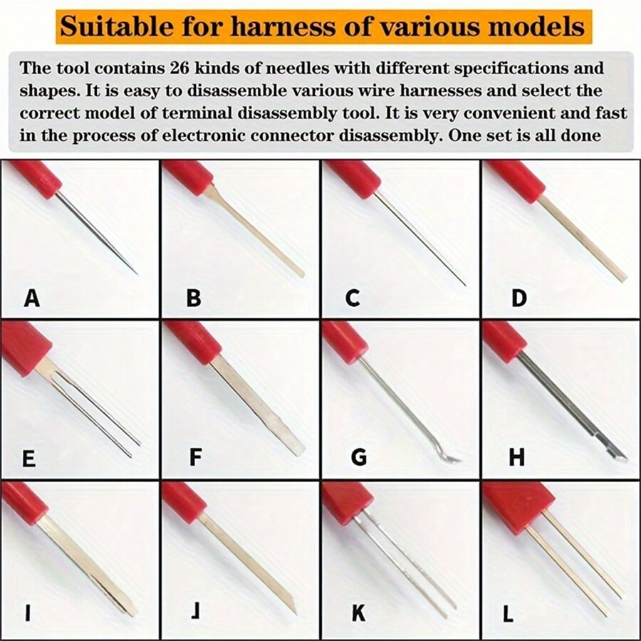 26Pcs Universal Terminal Removal Tool Kit, Replaces Universal Vehicle ...