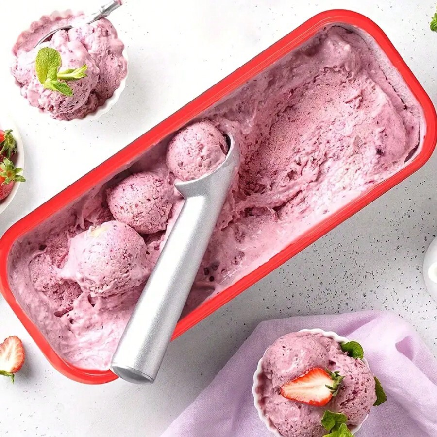 1pc, Ice Cream Box, Rectangular Double Layered Ice Cream Box With Lid ...