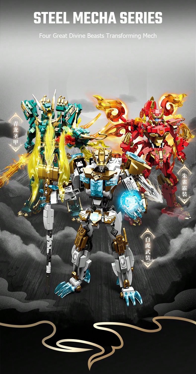 The Four Great Divine Beasts Series Green Dragon White Tiger Rosefinch ...