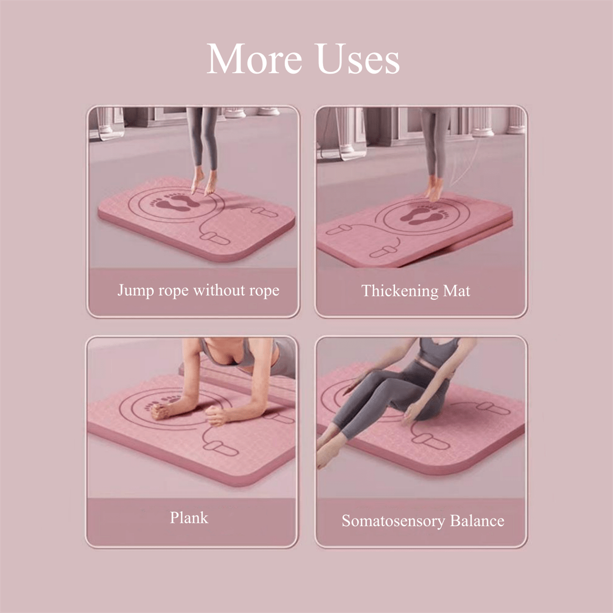 1pc 8mm Thick Tpe Portable Yoga Mat For Indoor Exercise At Home, Anti ...