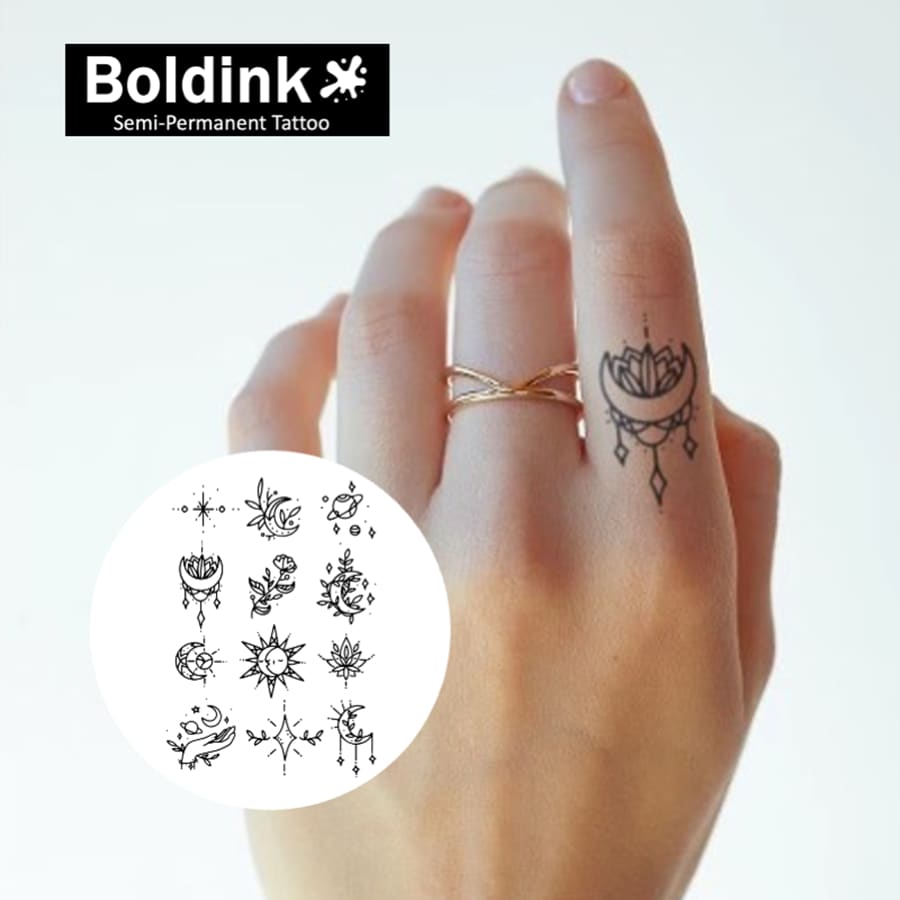 مجموعة وشم بتكنولوجيا ثورية، وشم شبه دائم، وشم شمس وقمر مؤقت، وشم مزيف ...