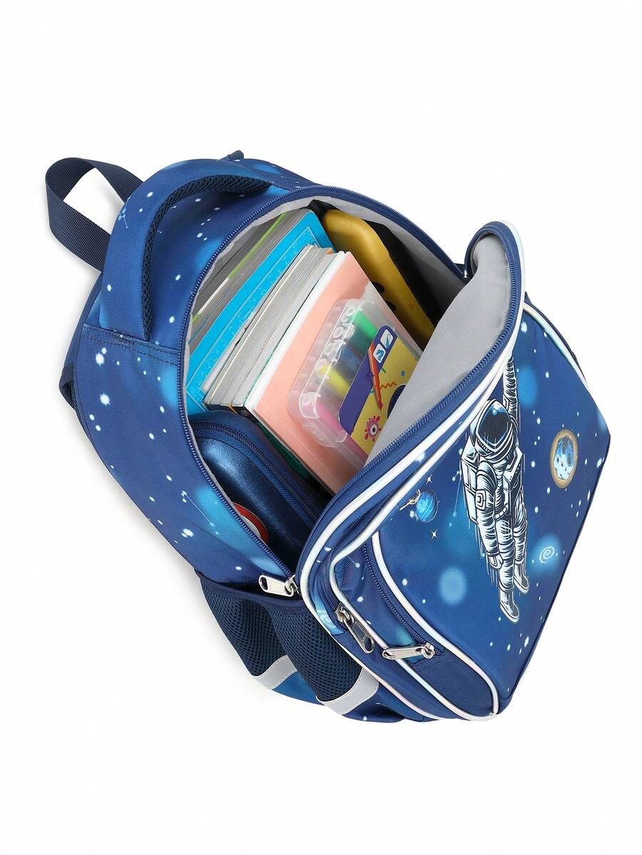 Blue Hands-Raising Space Backpack Primary School Children's Backpack ...
