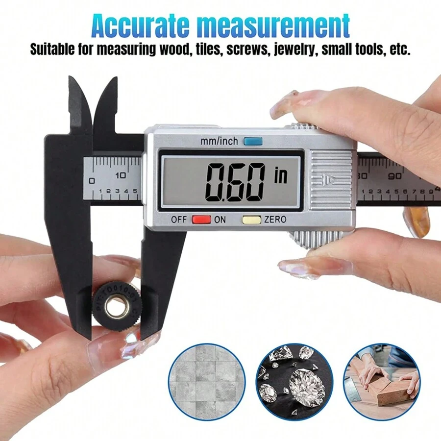 1pc 150mm Electronic Digital Caliper Carbon Fiber With Table Vernier ...