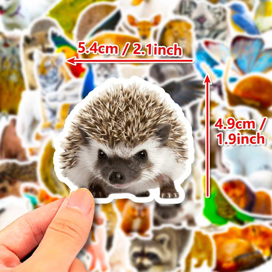 100Pcs Animal Stickers For Water Bottles, Realistic Nature Animal ...