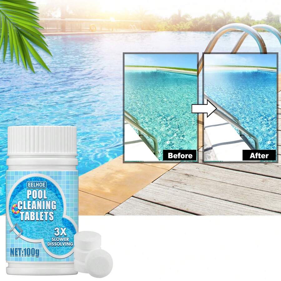 1pc 100g Swimming Pool Effervescent Cleaning Tablets Multifunctional ...