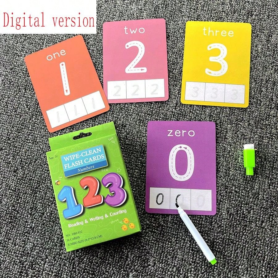 36pcs Early Education Learning Cards For Numbers, Letters, Addition ...