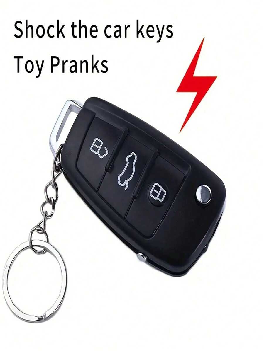 1pc Car Keychain Fool's Day Electric Shock Prank Toy, Unisex Black ...