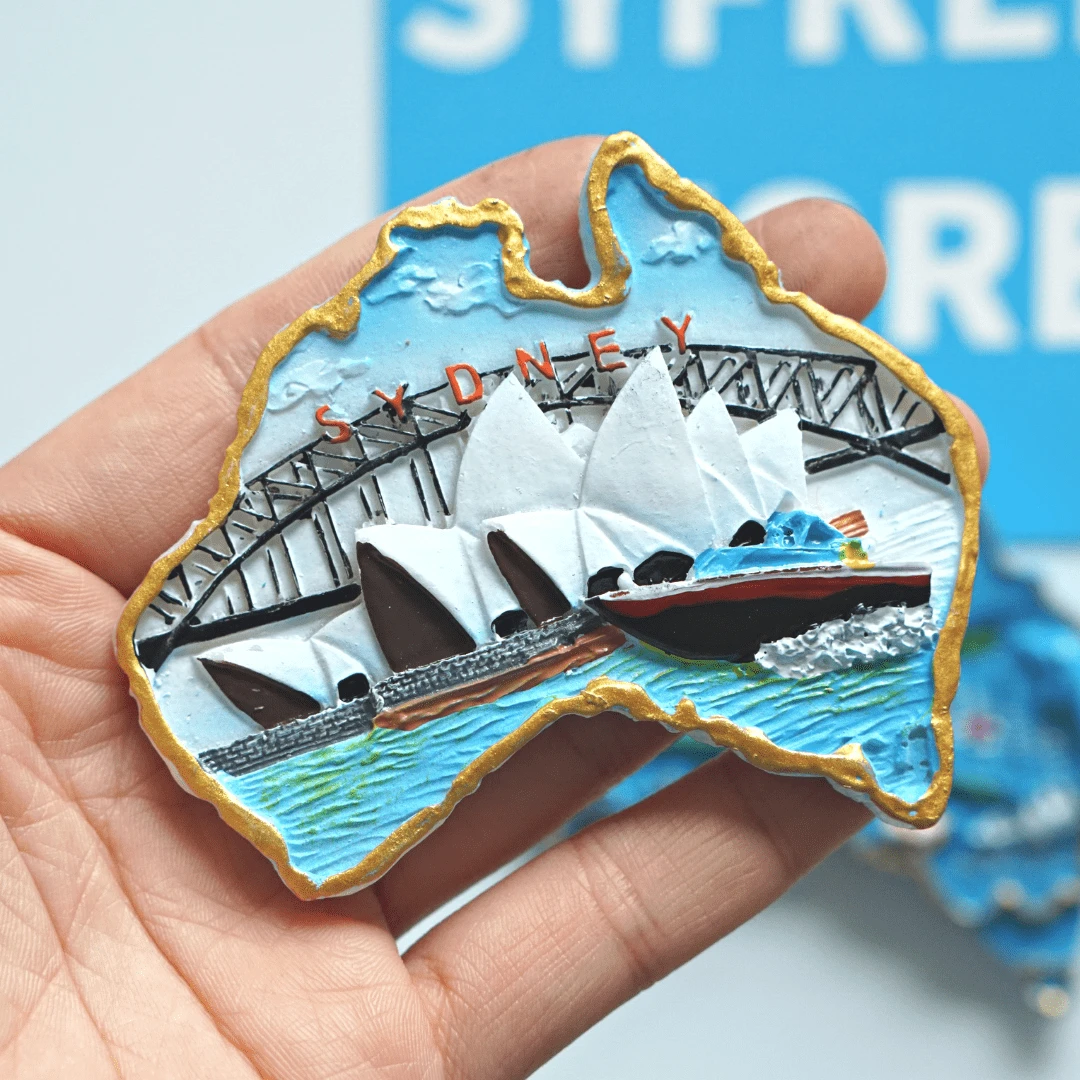 1pc Australian Souvenirs Fridge Magnet With Koala, Kangaroo, Sydney ...