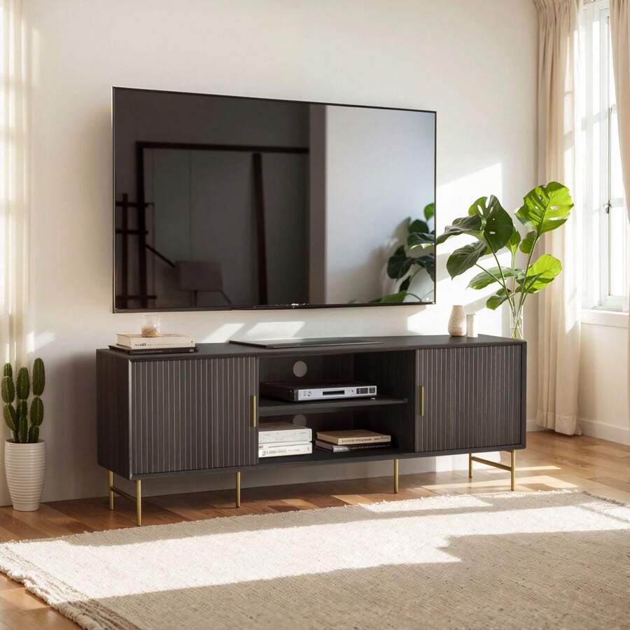 SUNVIVI 70" Mid Century Modern TV Stand, Long Entertainment Center With ...