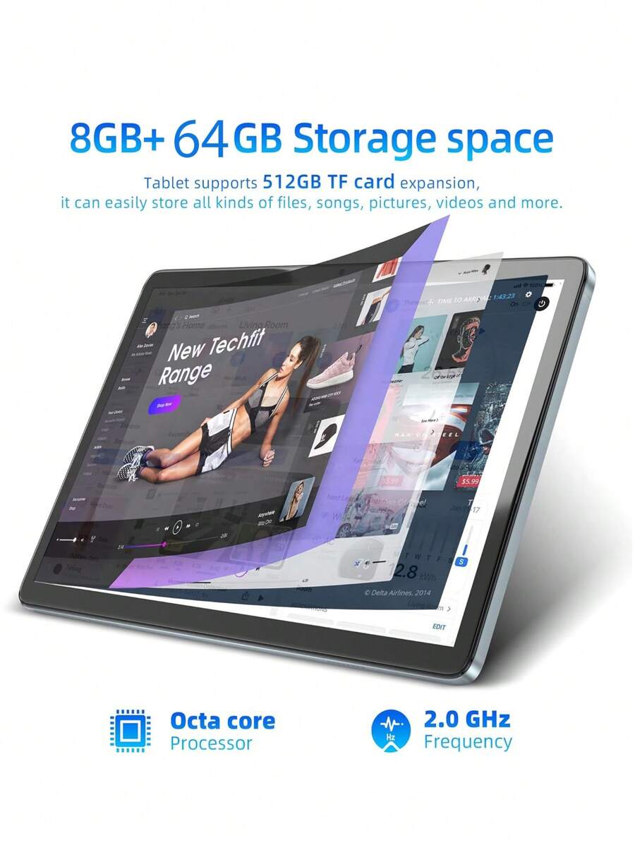 Tablet Qetupa Android 13 Tablet 10,1 cala, 8 GB RAM 64 GB ROM ...