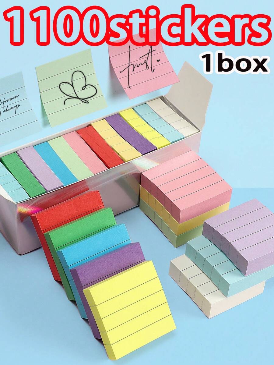 1100 Sheets/Box 11 Colors Sticky Notes & Index Cards & Marker Tags ...
