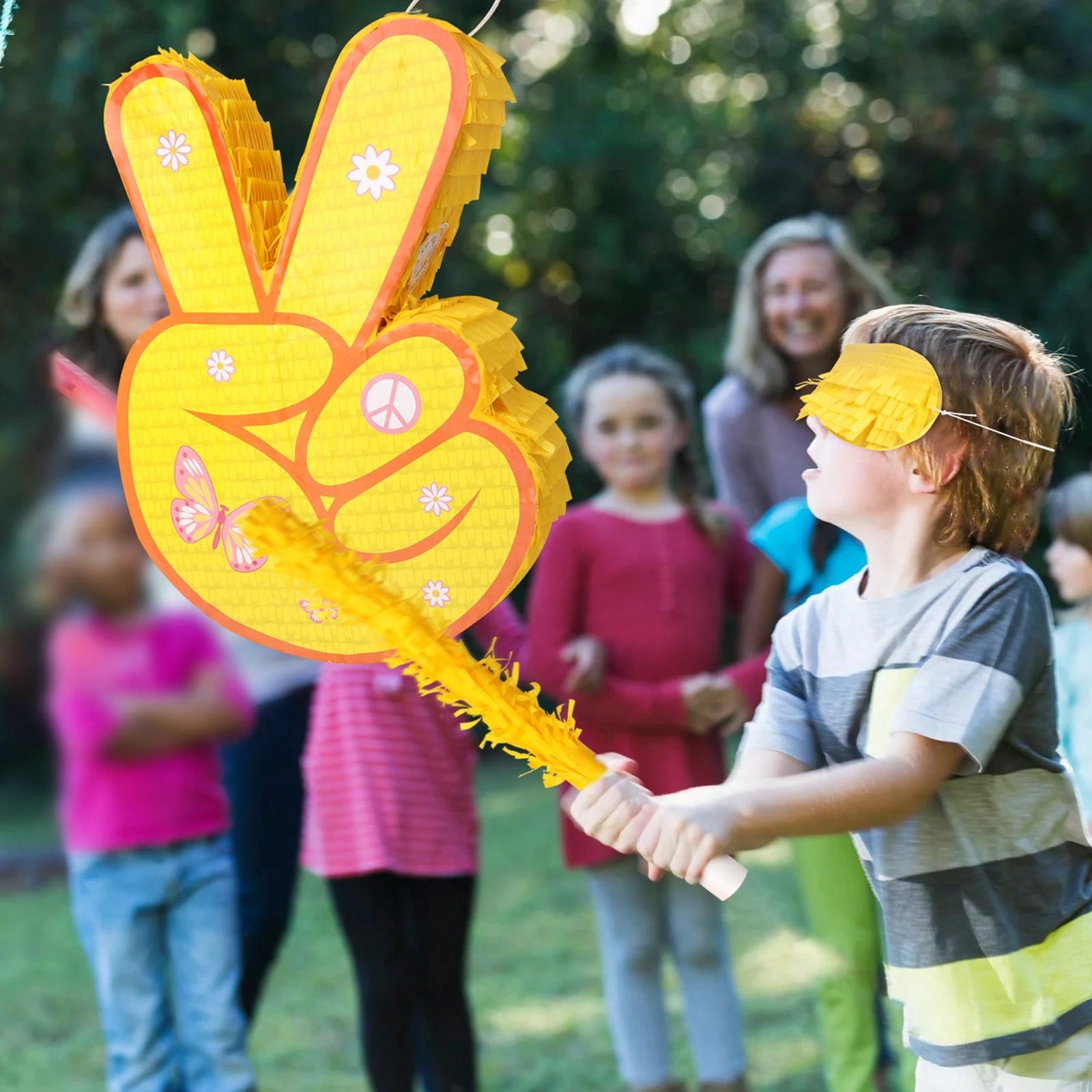 Two Groovy Pinata - Groovy Pinata With Blindfold And Bat For Kids ...
