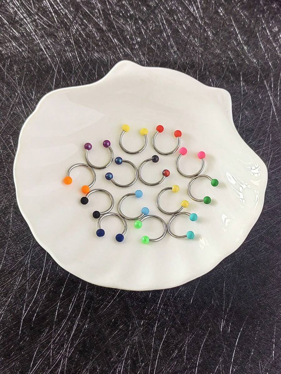 Set Of 13 Dopamine Shaped Acrylic Painted Lips Ring Blind Boxes, Cool ...