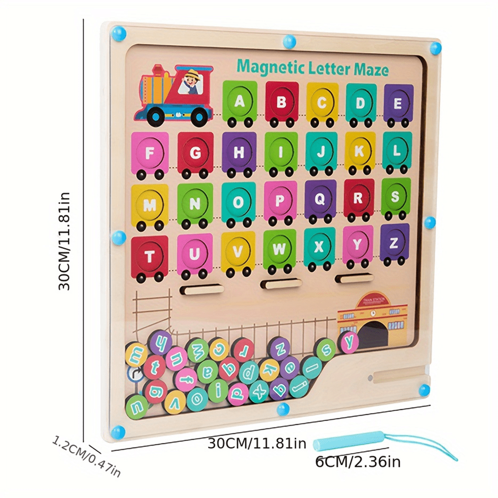 Magnetic Alphabet Maze Board - Letter Learning Toy And Color Sorting ...