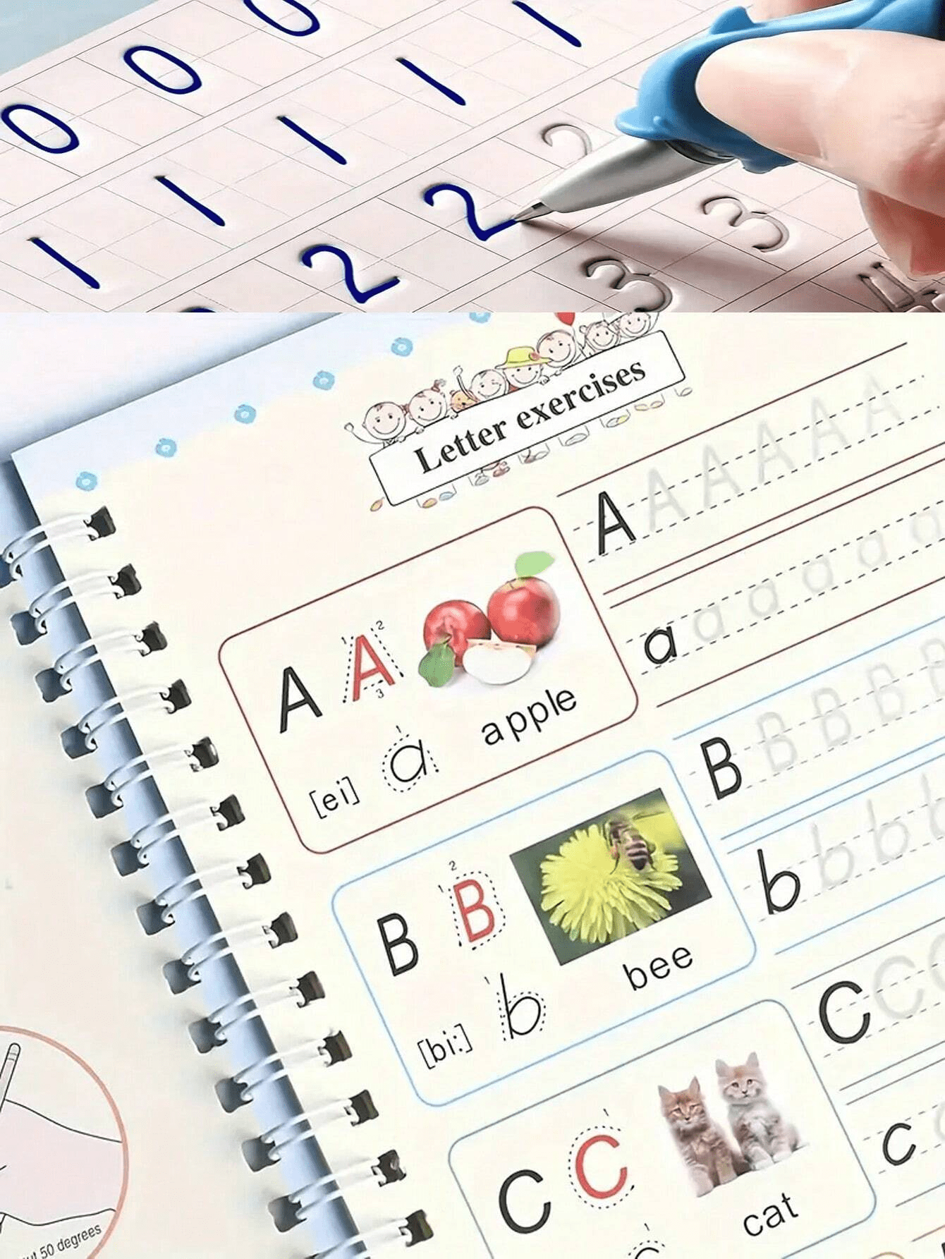 4pcs Incredible Handwriting Practice Books & 1pc Reusable Calligraphy ...