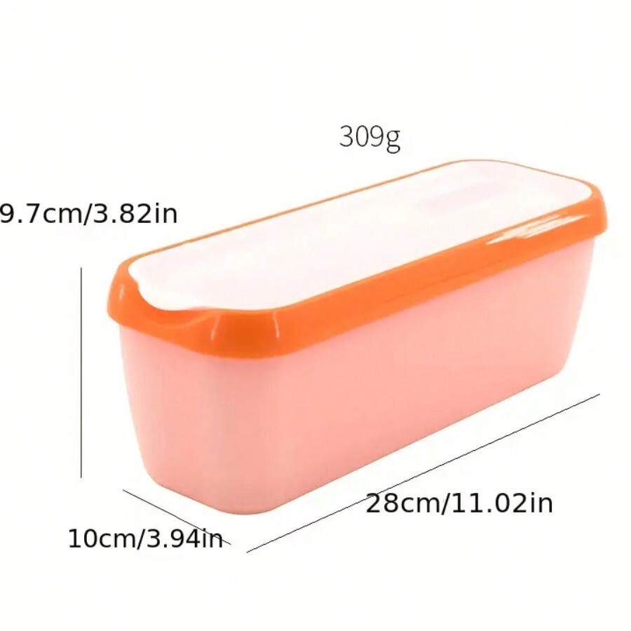 1pc, Ice Cream Box, Rectangular Double Layered Ice Cream Box With Lid ...