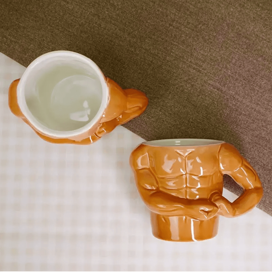 1pc Ceramic Creative Water Cup, Coffee Mug, Funny Fierce Male Muscle ...