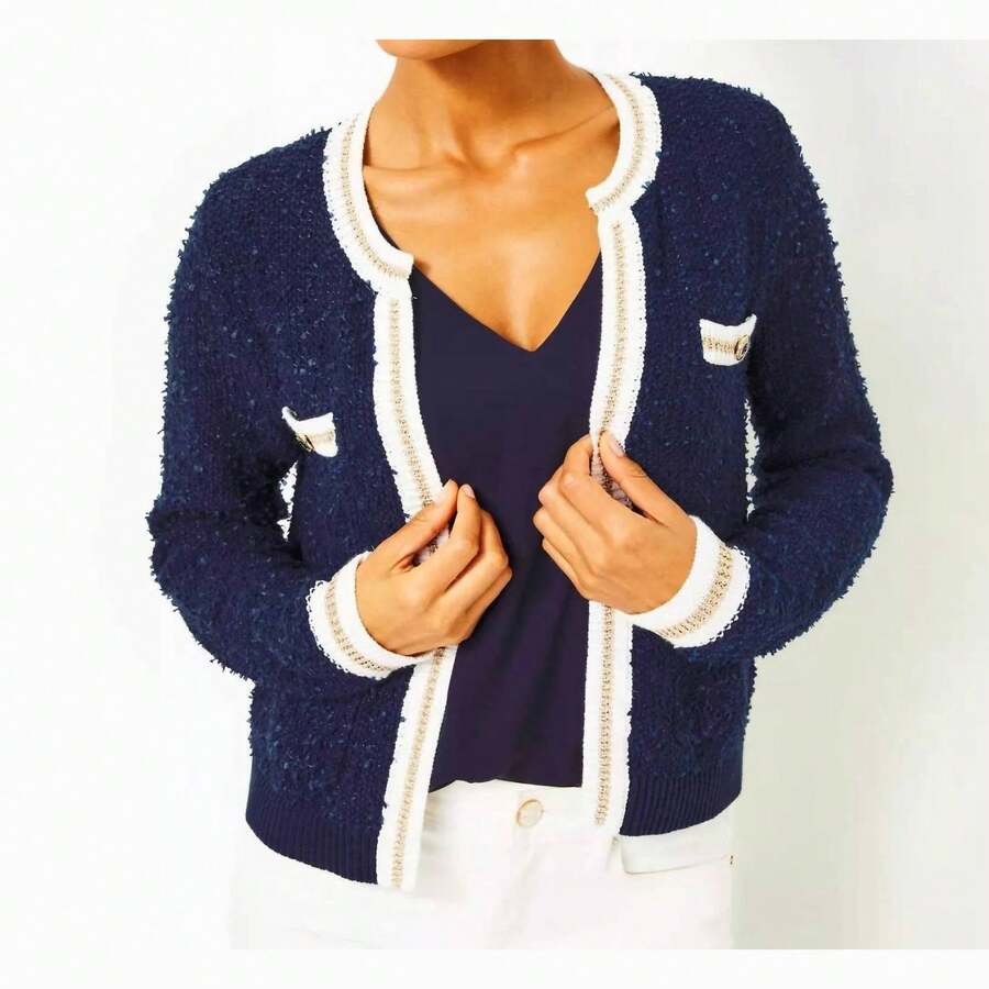 Lilly Pulitzer LILLY PULITZER Nalayna Cardigan In Low Tide Navy | SHEIN USA