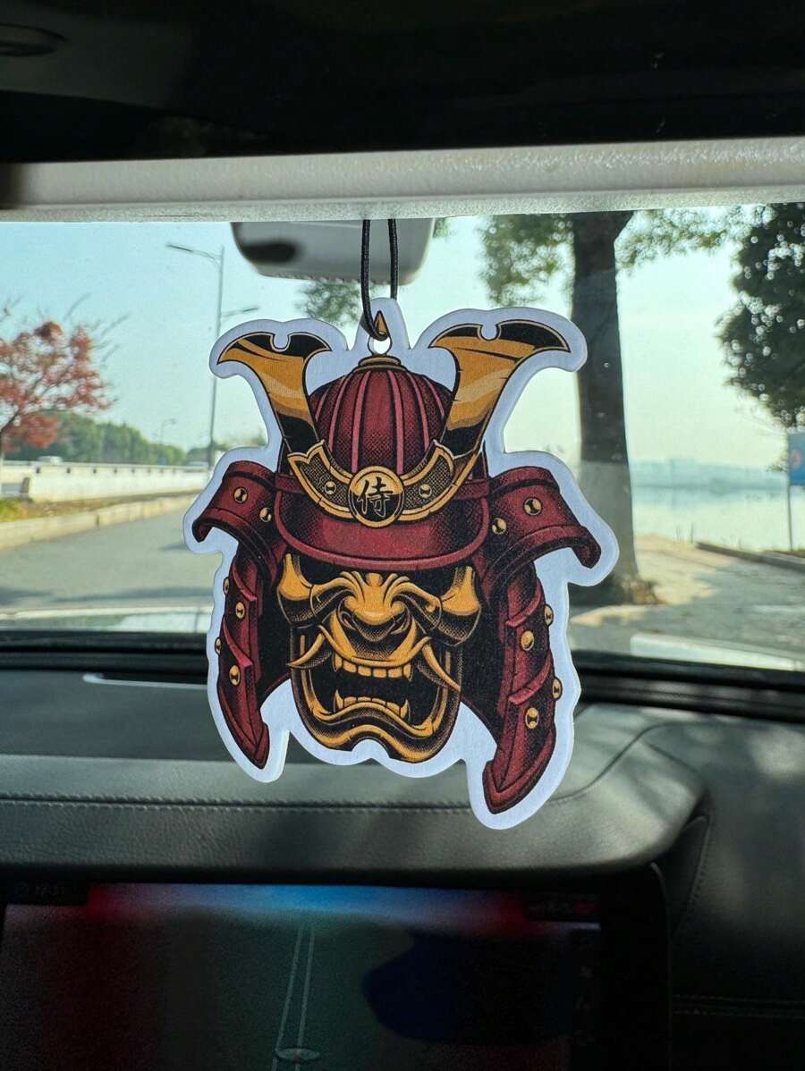 Japanese Samurai & Scary Evil Skull Tattoo, Funny Car Air Freshener ...
