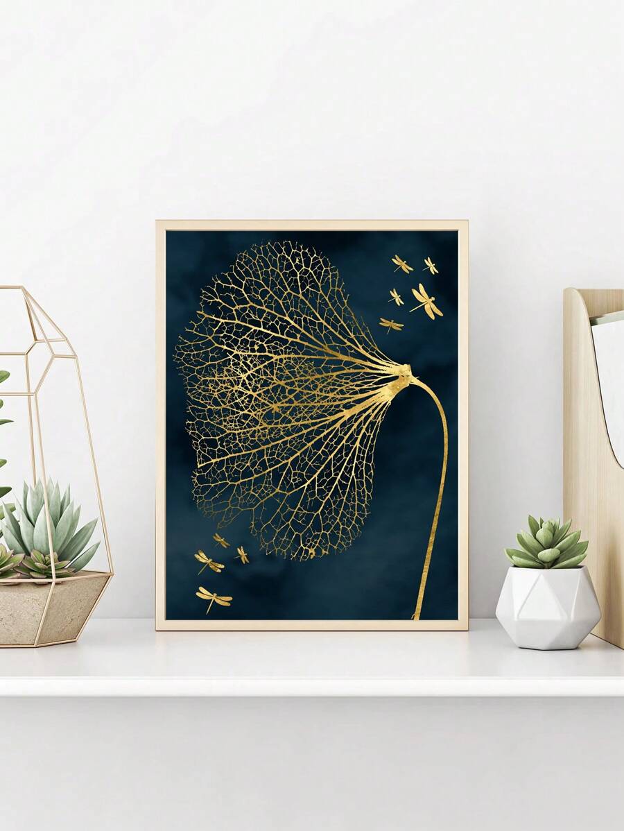 1 Stück, Golden Ader Botanische Moderne Wand Poster Leinwand ...