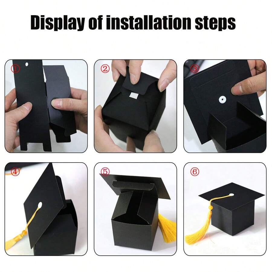 10 PCS Graduation Candy Boxes Class Of 2024 Graduation Cap Gift Boxes ...